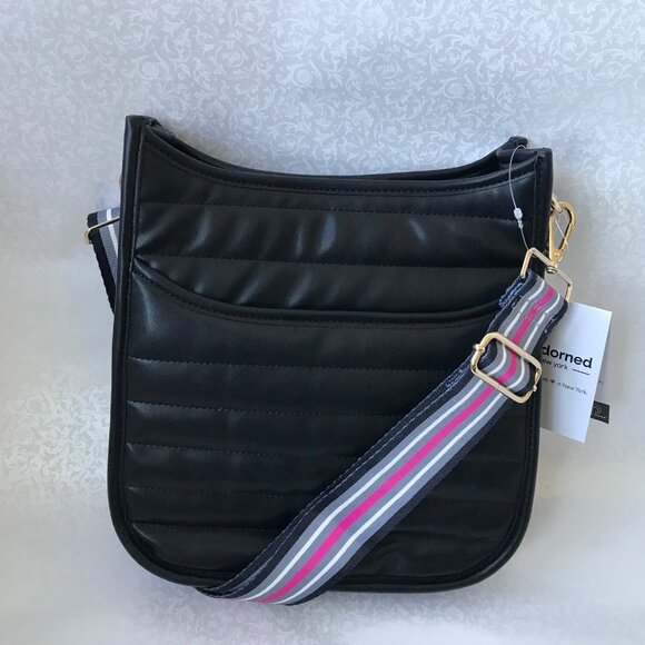 Ahdorned | Bags | Ahdorned Messenger Crossbody Black Bag Guitar Staps ...